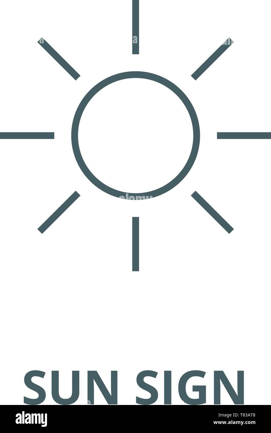 Sun sign vector line icon, linear concept, outline sign, symbol Stock ...