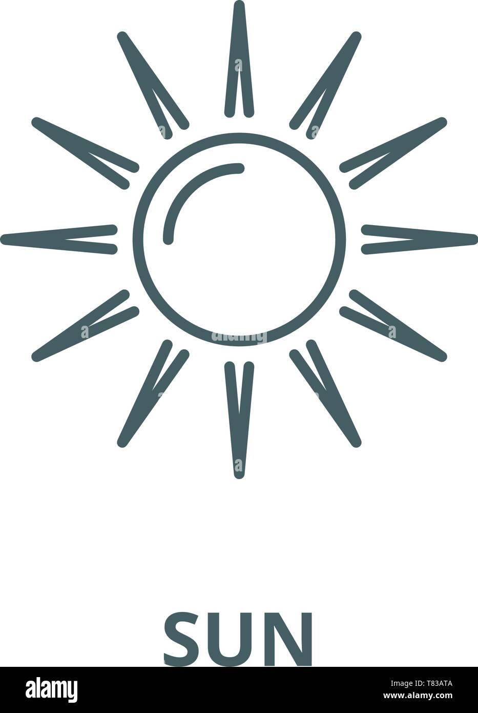Sun vector line icon, linear concept, outline sign, symbol Stock Vector ...