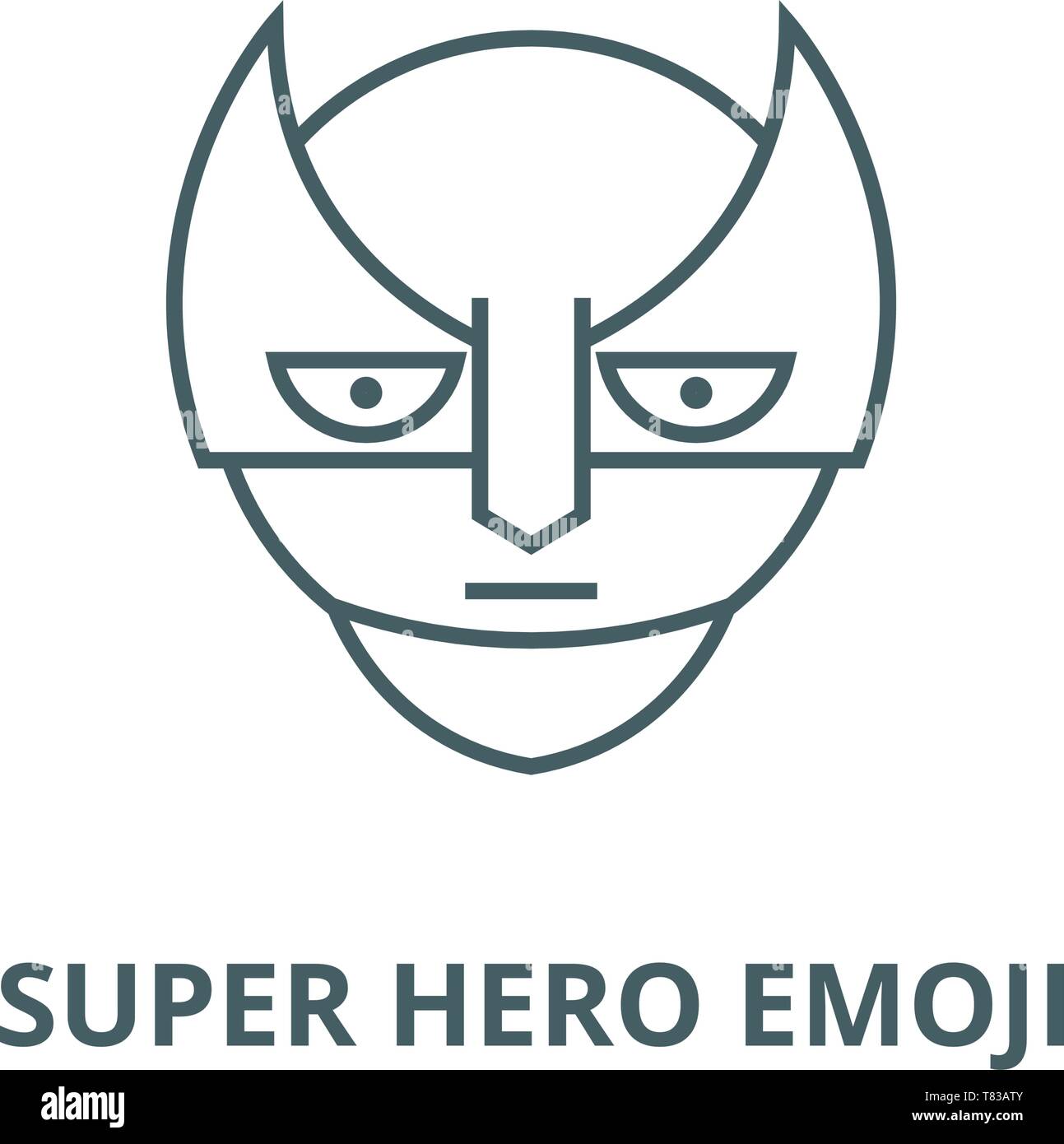 Super hero emoji vector line icon, linear concept, outline sign, symbol ...