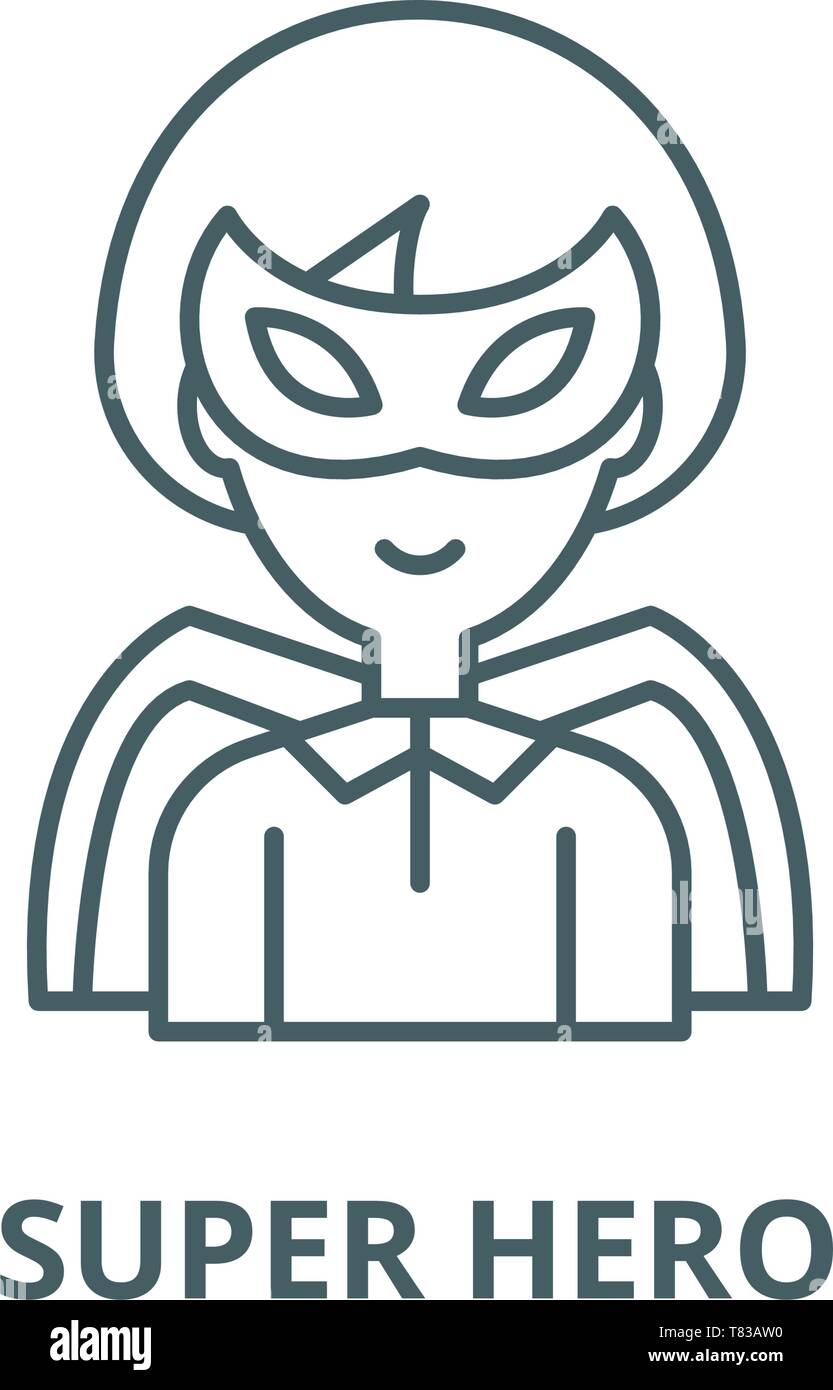 Super hero vector line icon, linear concept, outline sign, symbol Stock ...