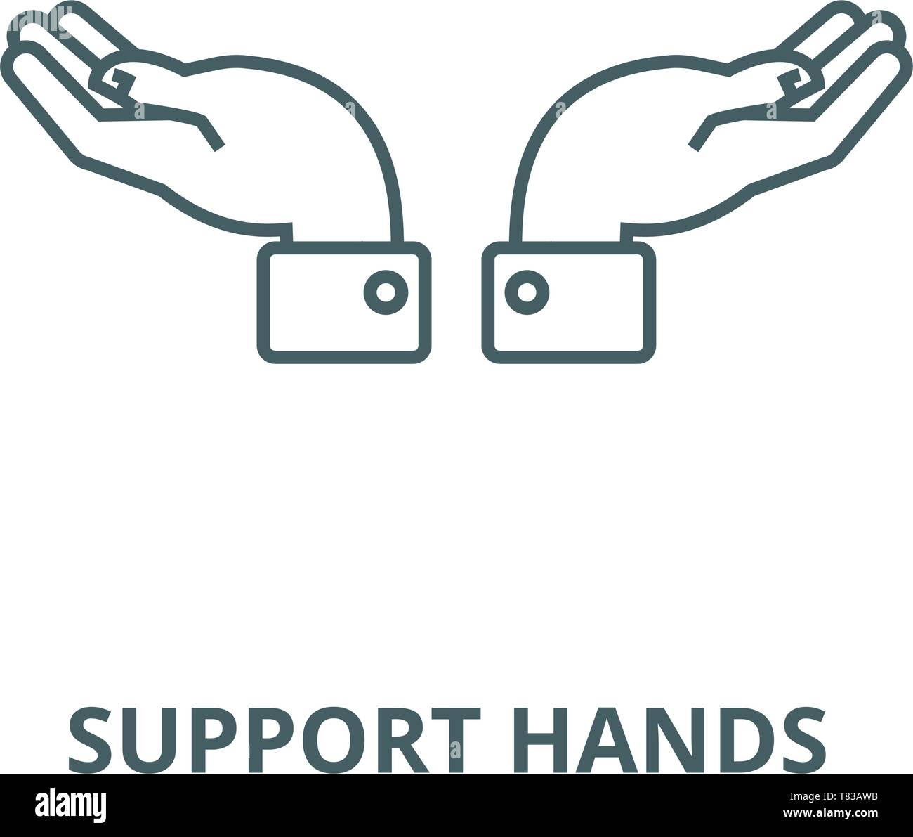 Support hands vector line icon, linear concept, outline sign, symbol ...