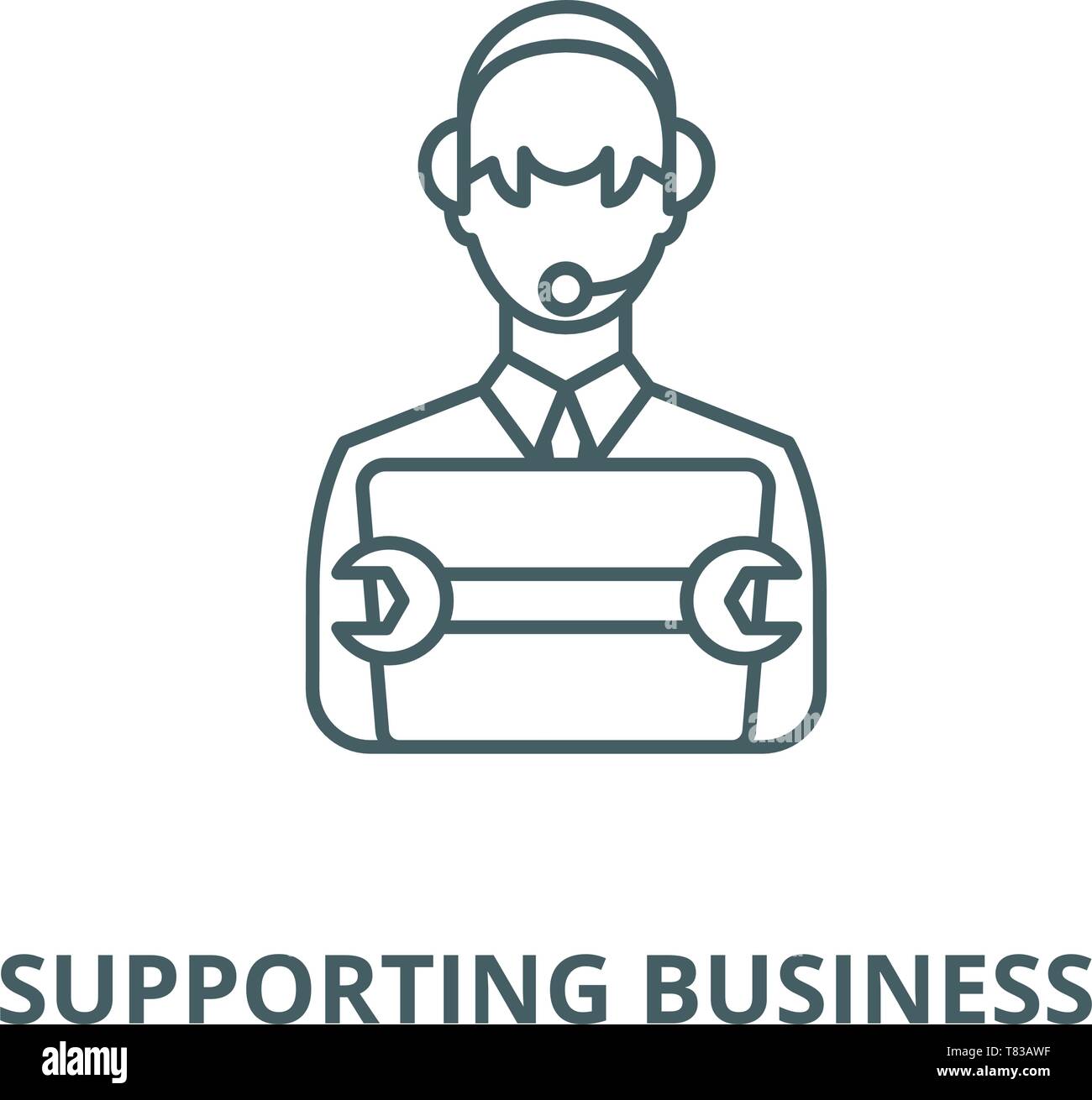 Supporting business vector line icon, linear concept, outline sign ...