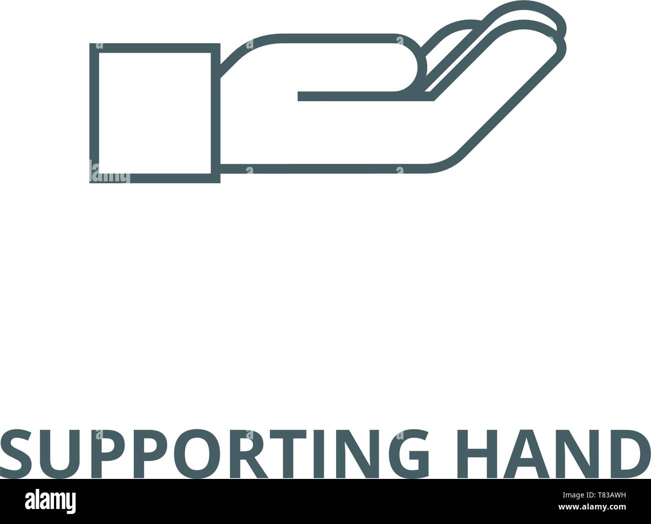 Supporting hand vector line icon, linear concept, outline sign, symbol ...