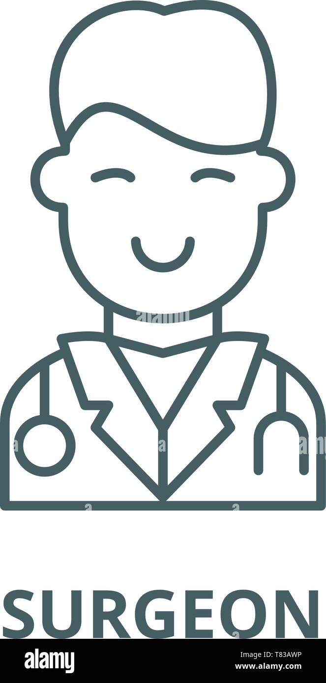 Surgeon vector line icon, linear concept, outline sign, symbol Stock ...