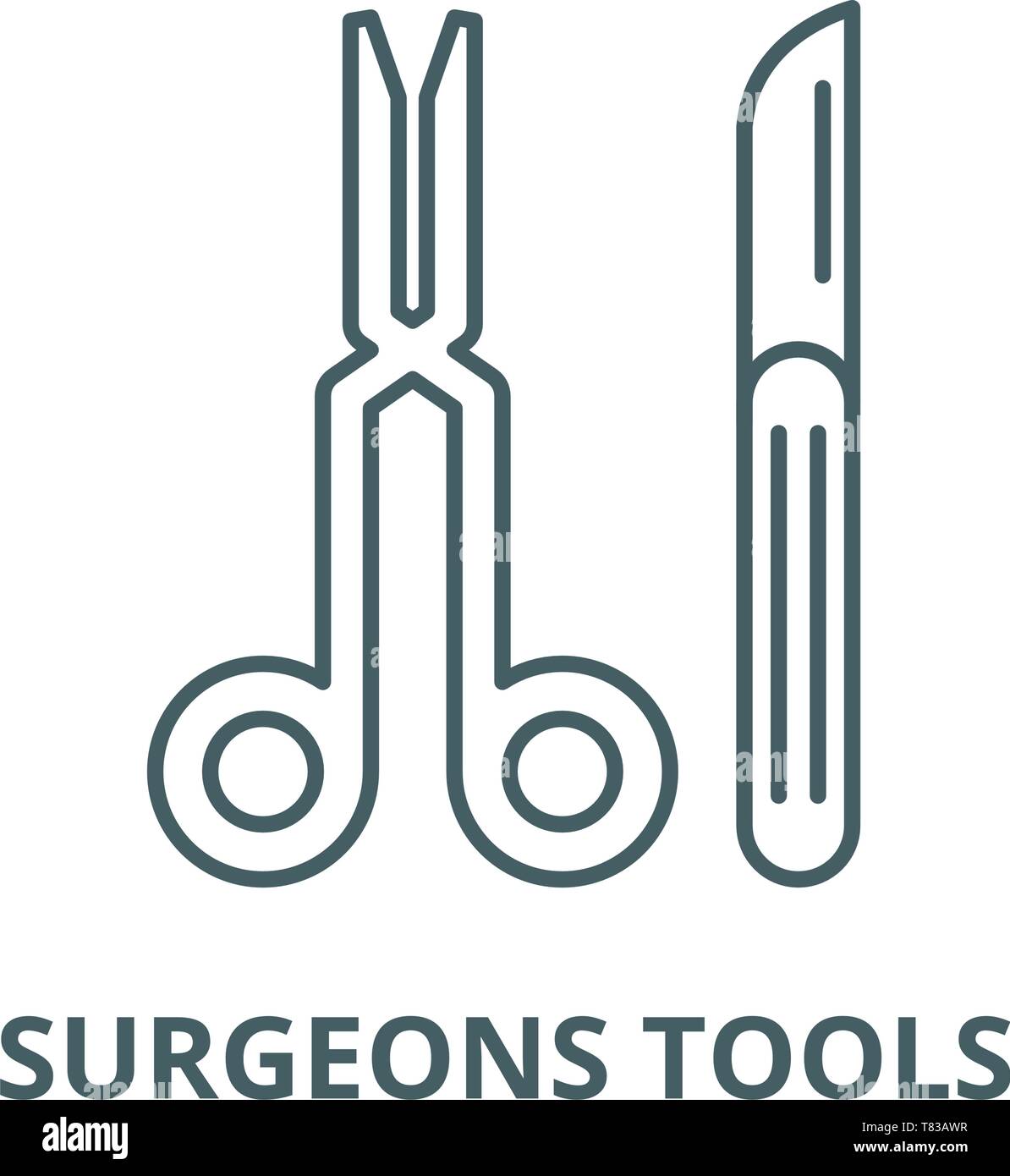Surgeons tools vector line icon, linear concept, outline sign, symbol ...