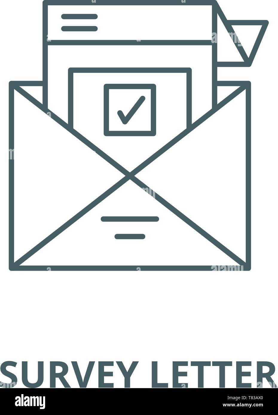 Survey letter vector line icon, linear concept, outline sign, symbol ...