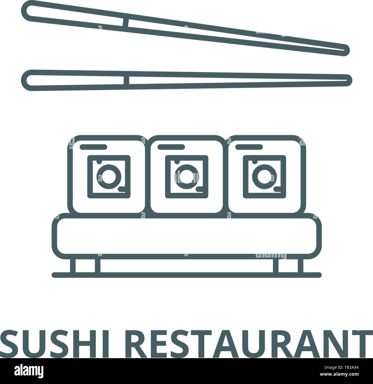 Sushi restaurant vector line icon, linear concept, outline sign, symbol ...