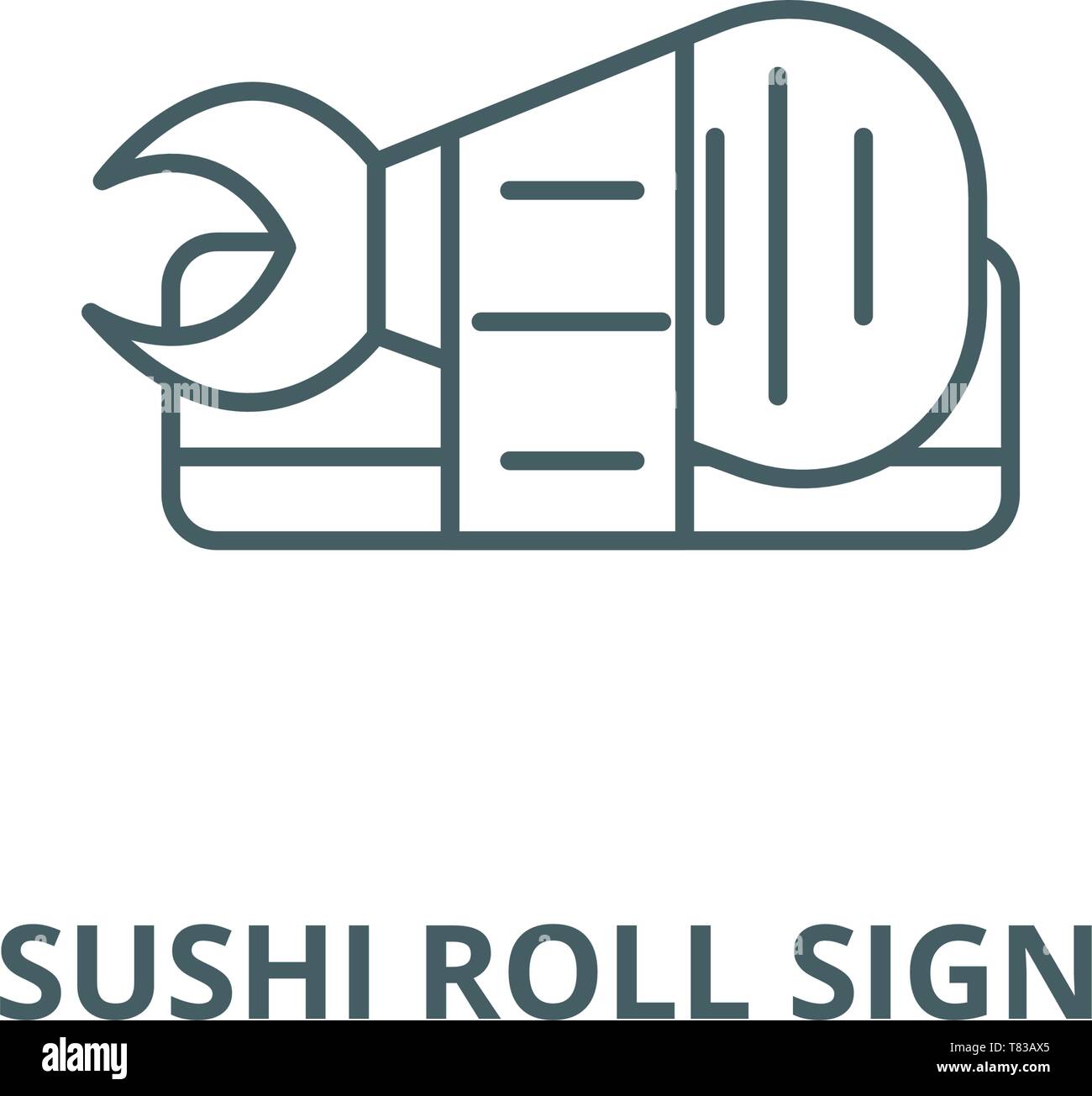 Sushi roll sign vector line icon, linear concept, outline sign, symbol ...
