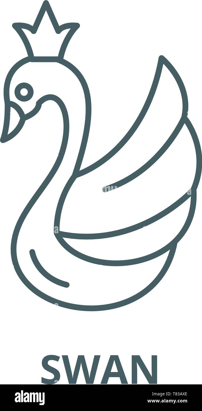 Swan vector line icon, linear concept, outline sign, symbol Stock ...