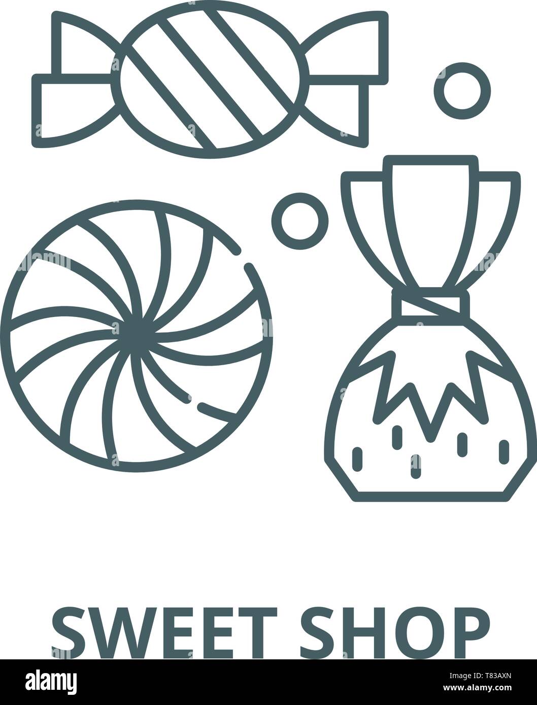 Sweet shop vector line icon, linear concept, outline sign, symbol Stock ...