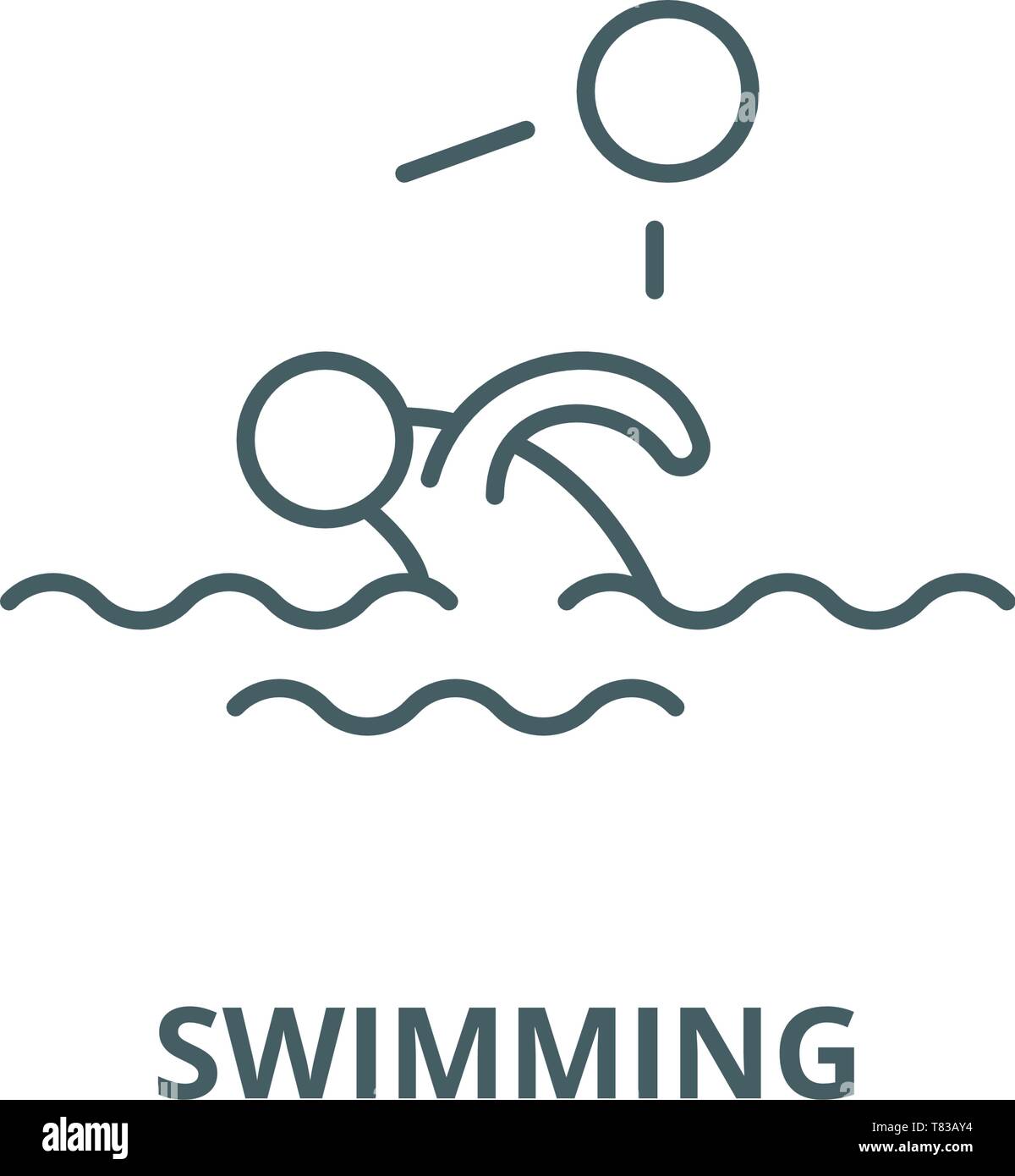 Swimming vector line icon, linear concept, outline sign, symbol Stock ...