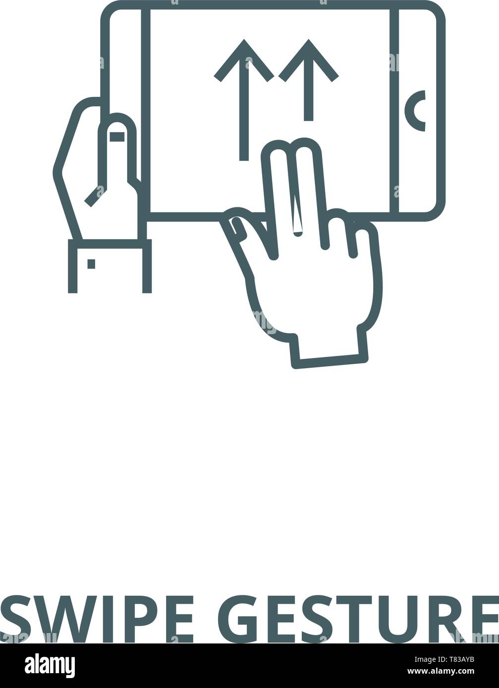 Swipe gesture vector line icon, linear concept, outline sign, symbol ...