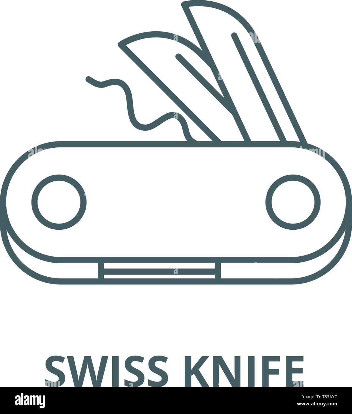 Swiss knife vector line icon, linear concept, outline sign, symbol ...