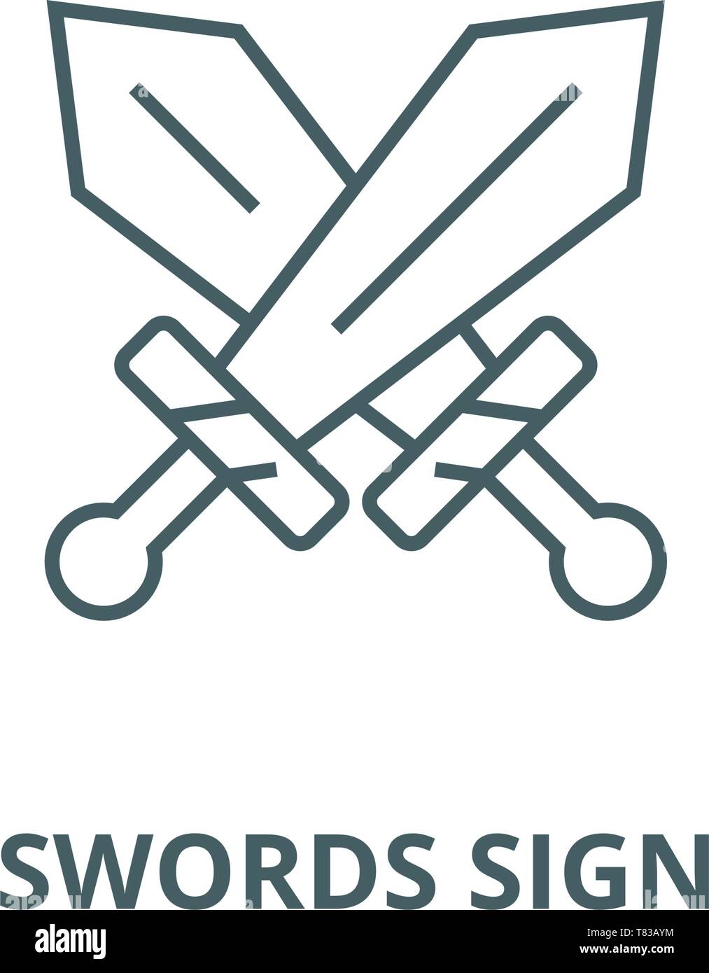 Swords sign vector line icon, linear concept, outline sign, symbol ...