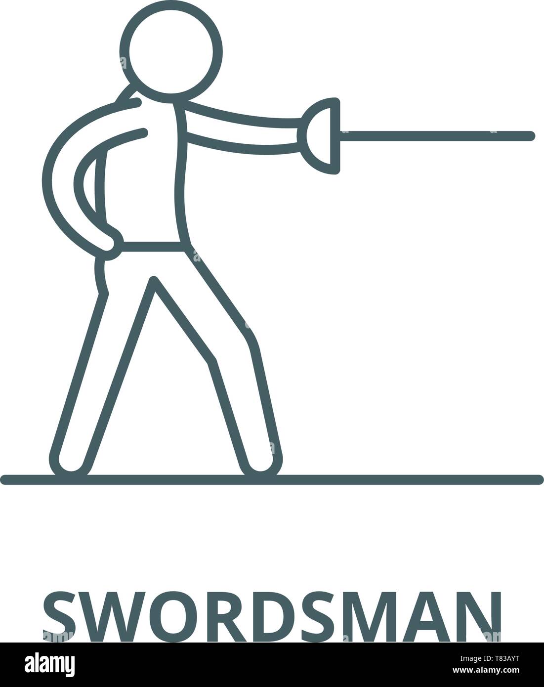 Swordsman vector line icon, linear concept, outline sign, symbol Stock ...