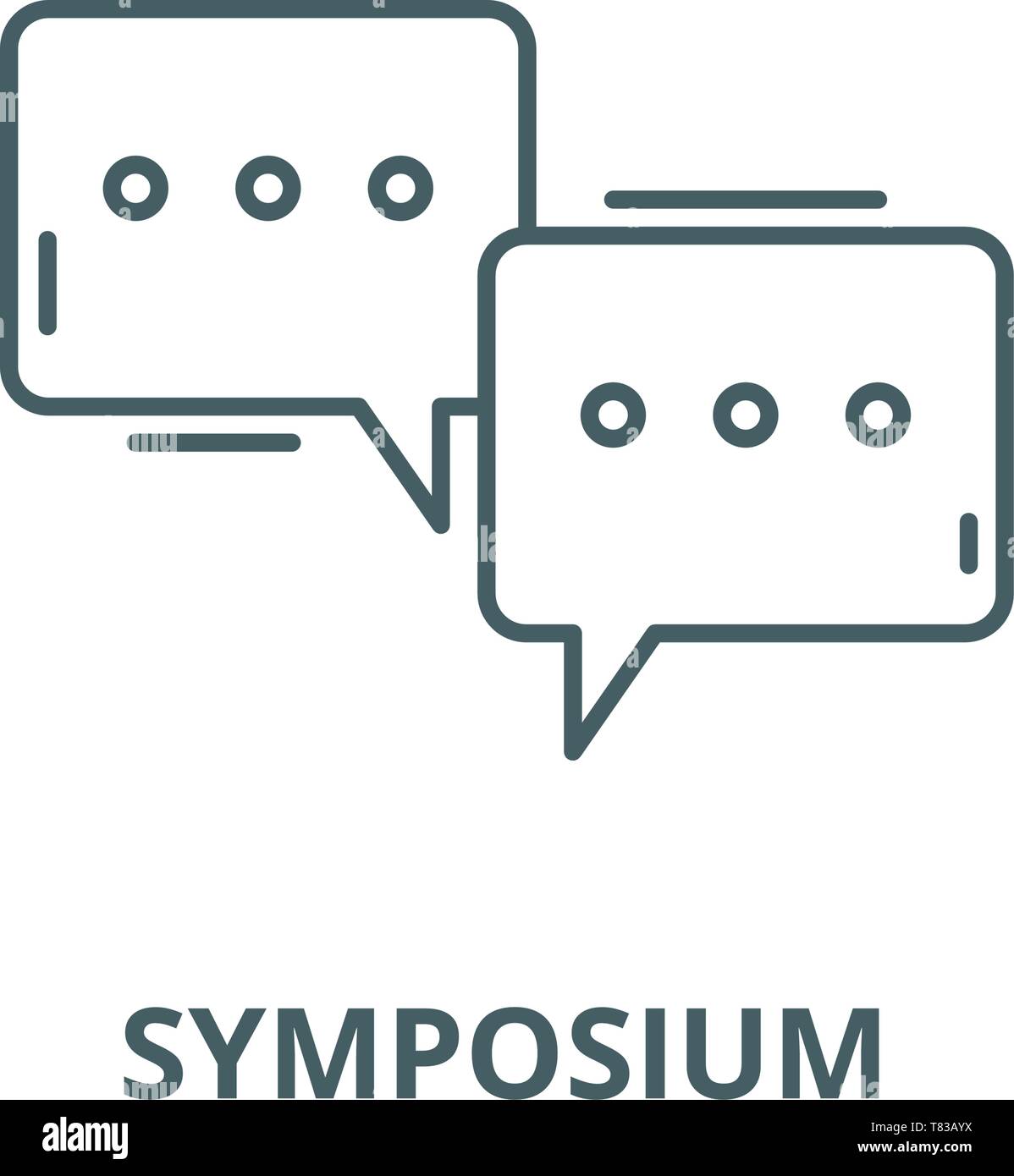 Symposium vector line icon, linear concept, outline sign, symbol Stock ...