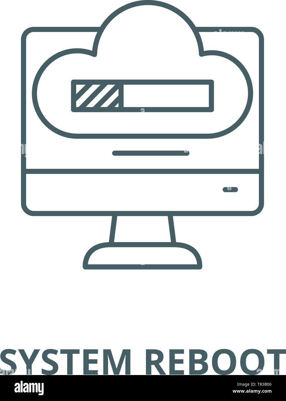 System reboot vector line icon, linear concept, outline sign, symbol ...