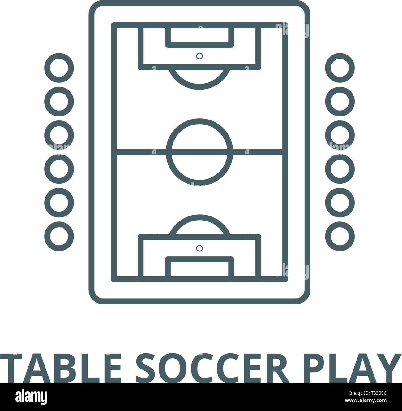 Table soccer play vector line icon, linear concept, outline sign ...