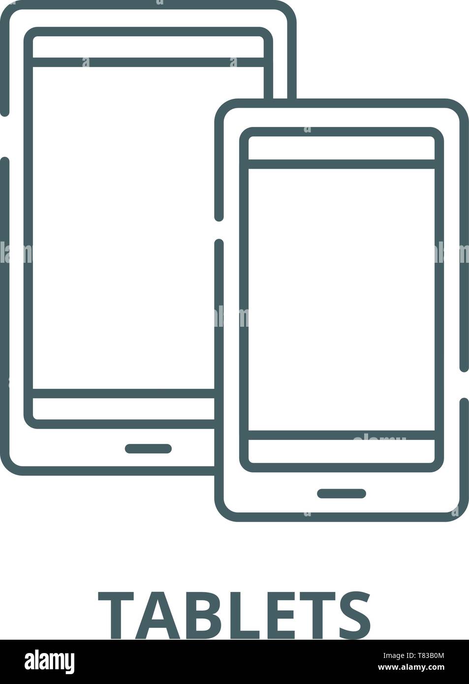 Tablets vector line icon, linear concept, outline sign, symbol Stock Vector Image & Art - Alamy