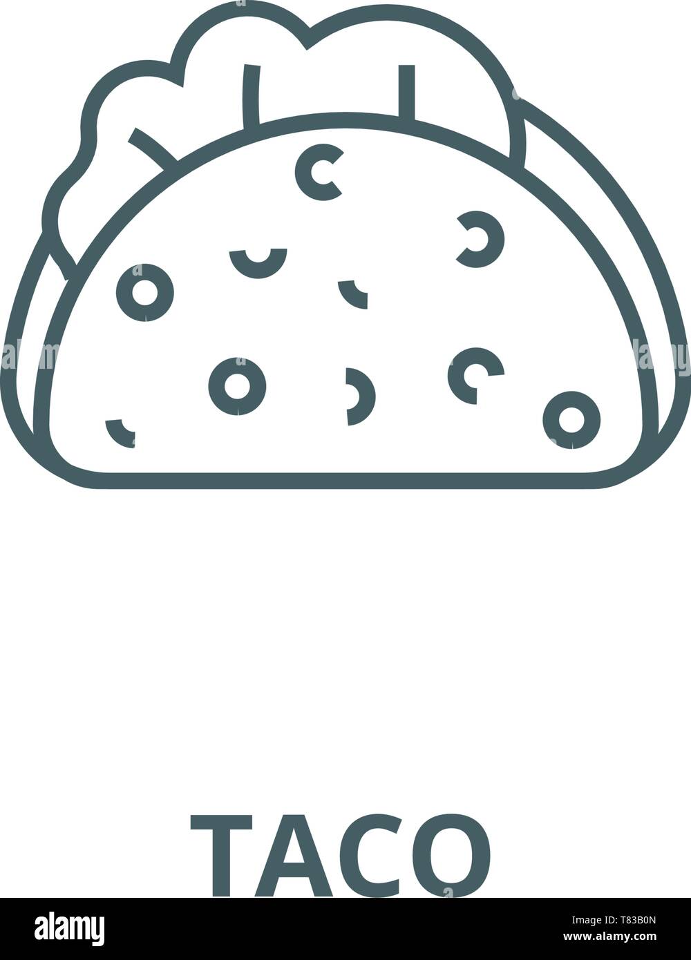 Taco vector line icon, linear concept, outline sign, symbol Stock ...