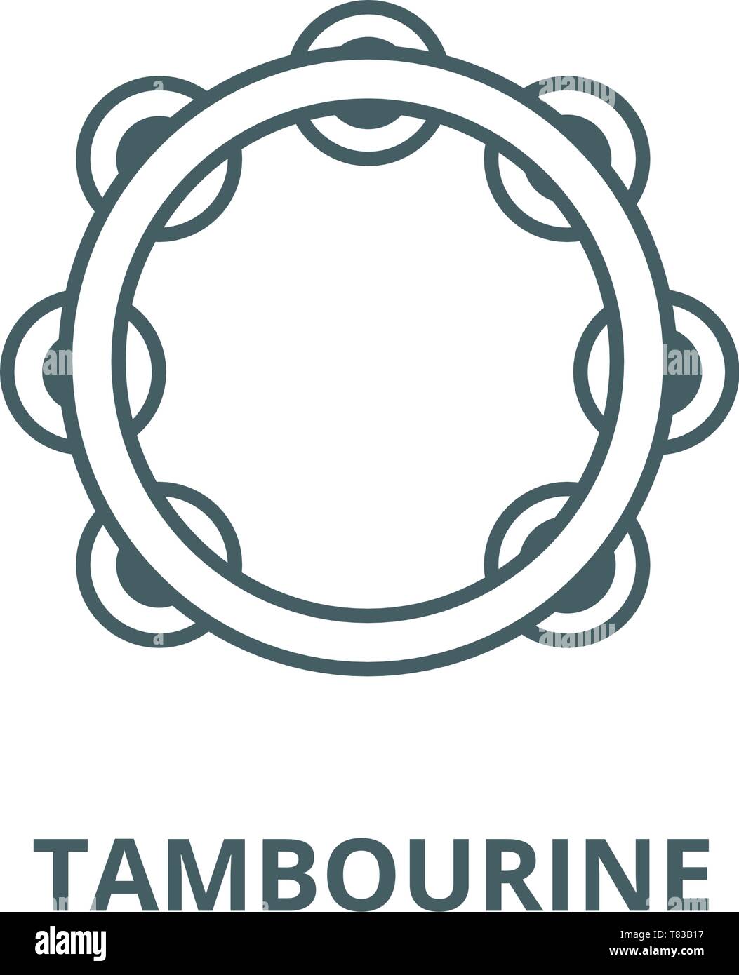 Tambourine vector line icon, linear concept, outline sign, symbol Stock Vector Image & Art - Alamy