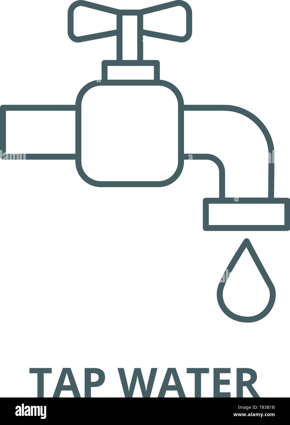 Tap water vector line icon, linear concept, outline sign, symbol Stock ...