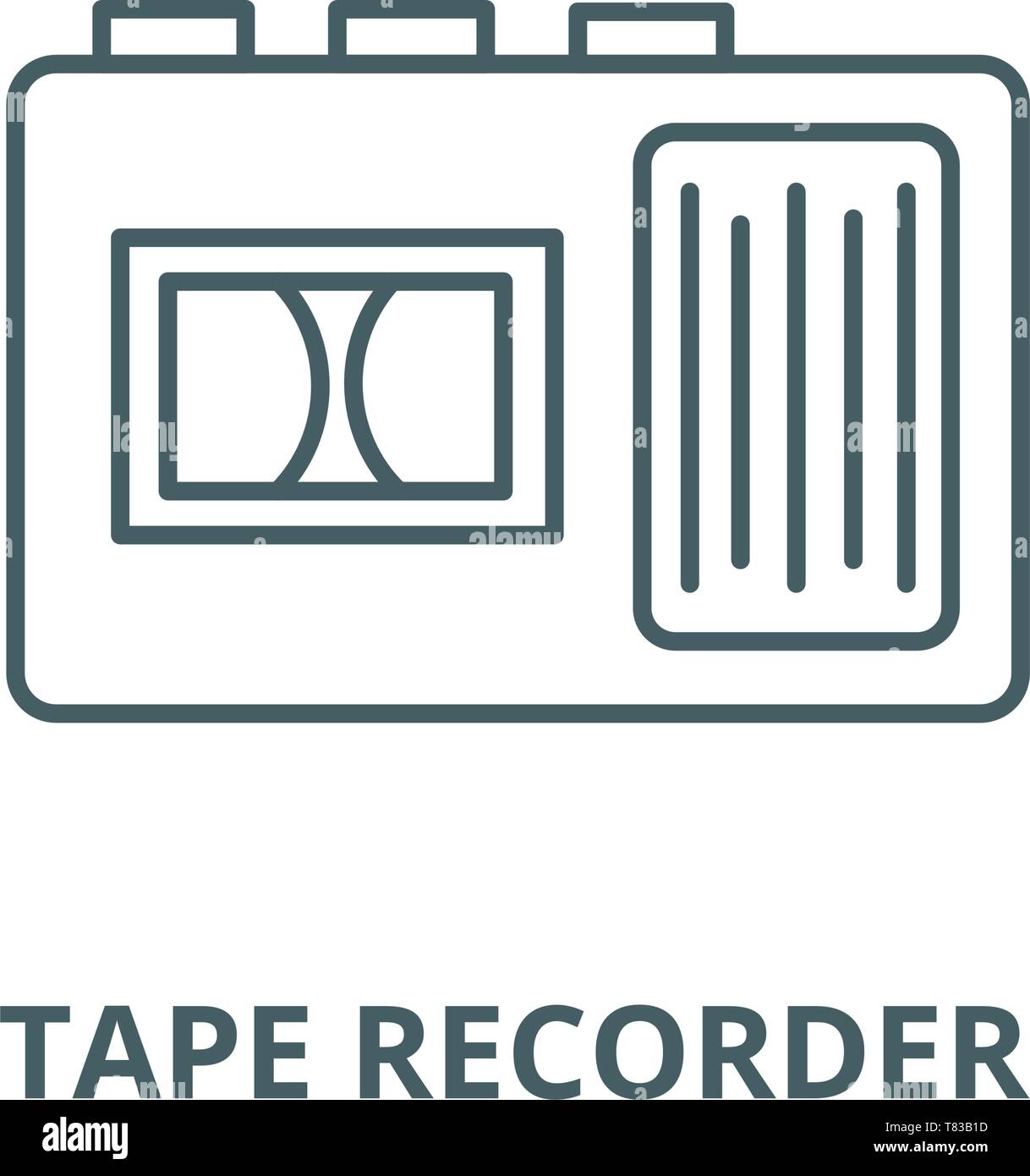 Tape recorder vector line icon, linear concept, outline sign, symbol ...