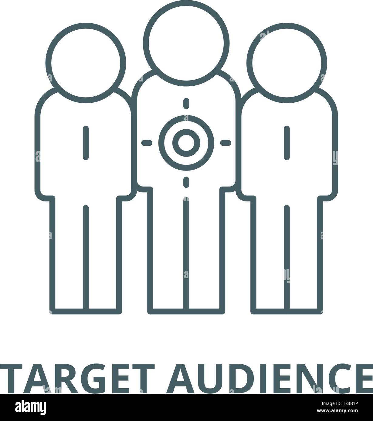 Target audience vector line icon, linear concept, outline sign, symbol ...