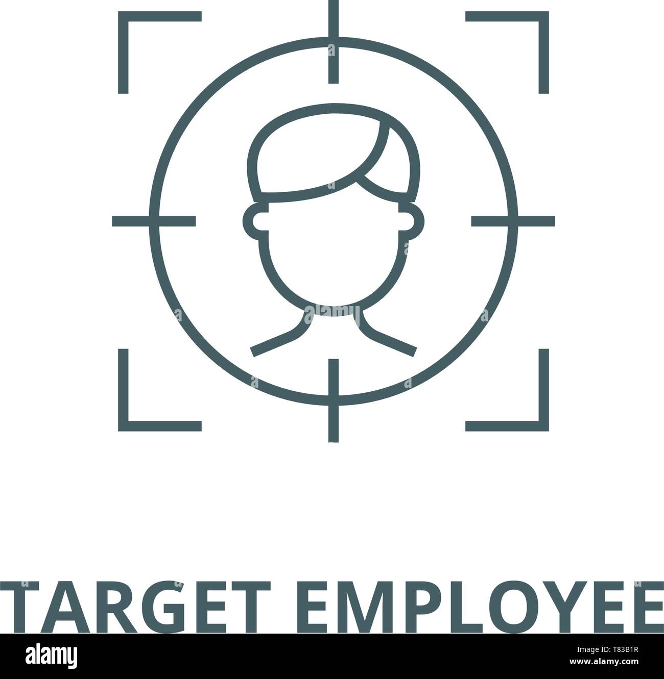 Target employee vector line icon, linear concept, outline sign, symbol ...
