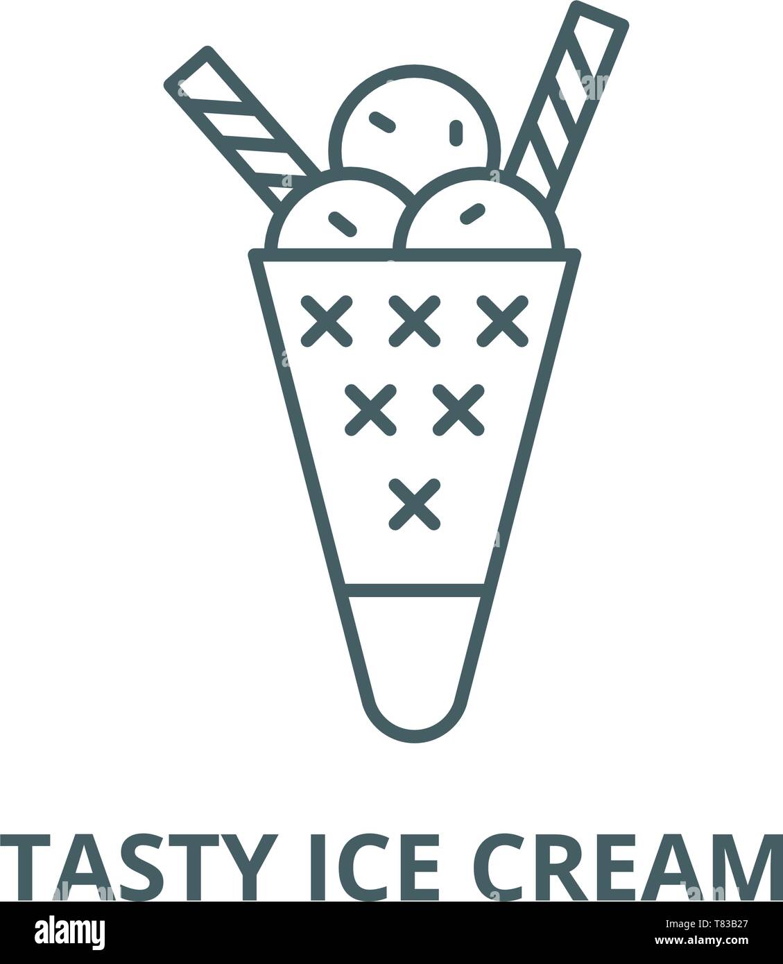 Tasty ice cream vector line icon, linear concept, outline sign, symbol ...