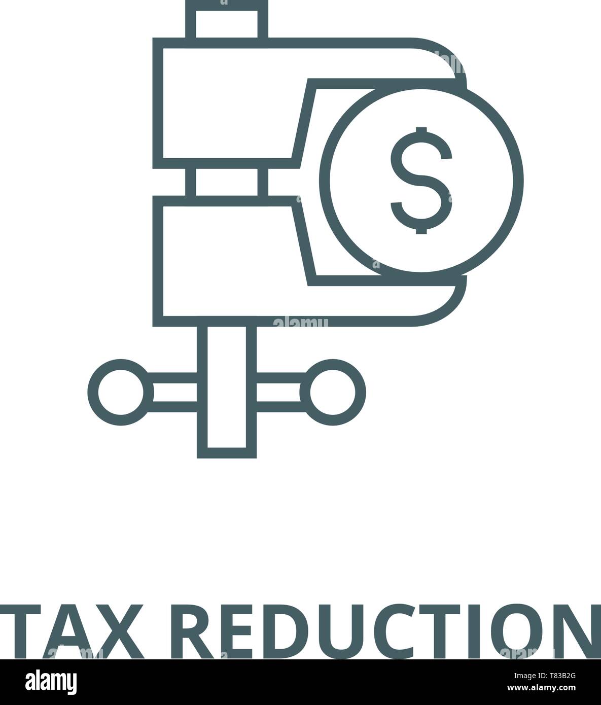 Tax reduction vector line icon, linear concept, outline sign, symbol ...