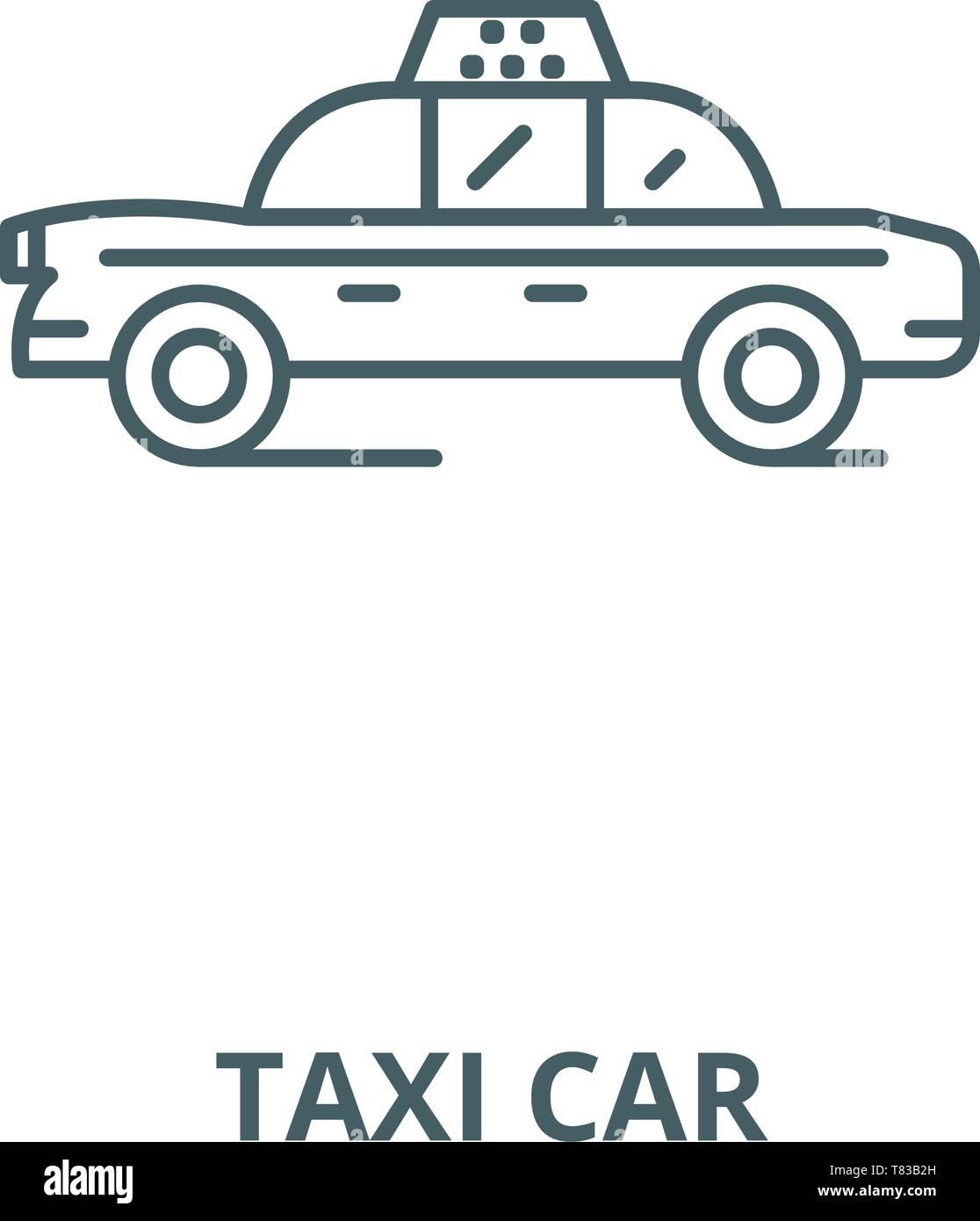 Taxi car vector line icon, linear concept, outline sign, symbol Stock ...