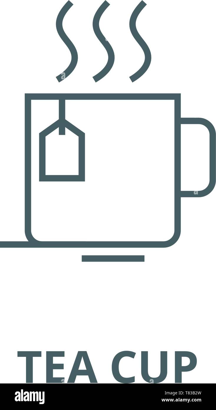 Tea cup vector line icon, linear concept, outline sign, symbol Stock ...