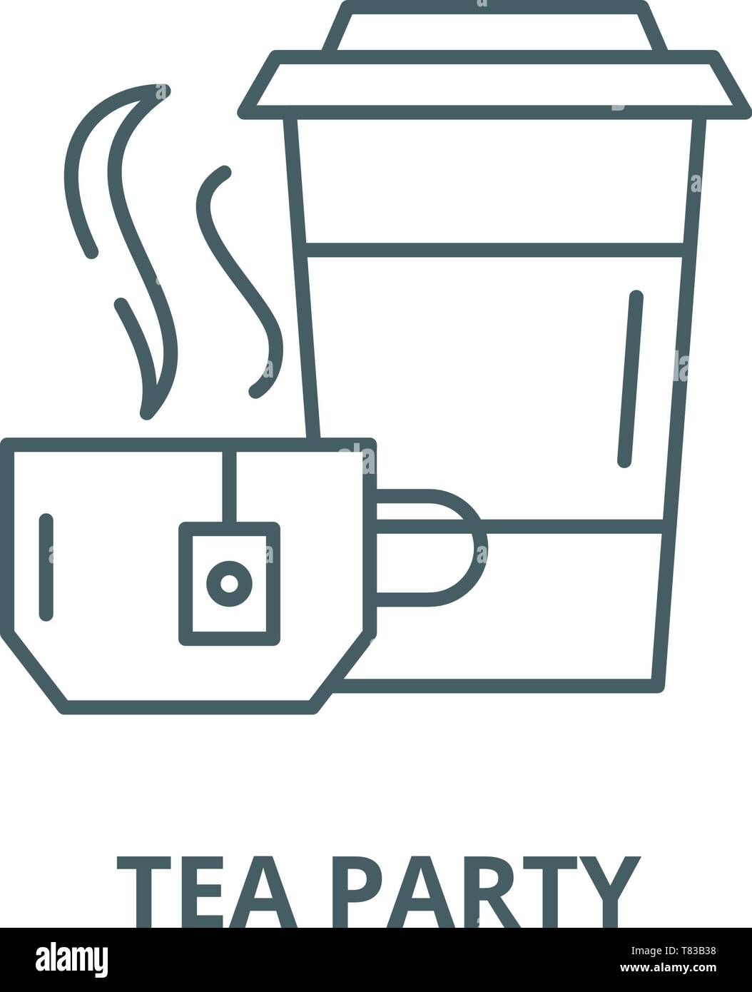 Tea party vector line icon, linear concept, outline sign, symbol Stock ...