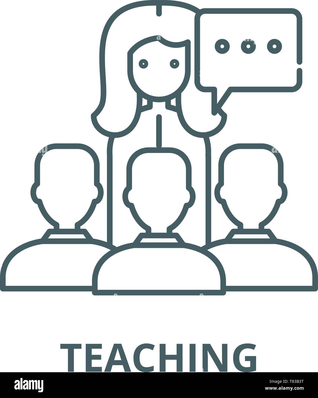 Teaching vector line icon, linear concept, outline sign, symbol Stock ...