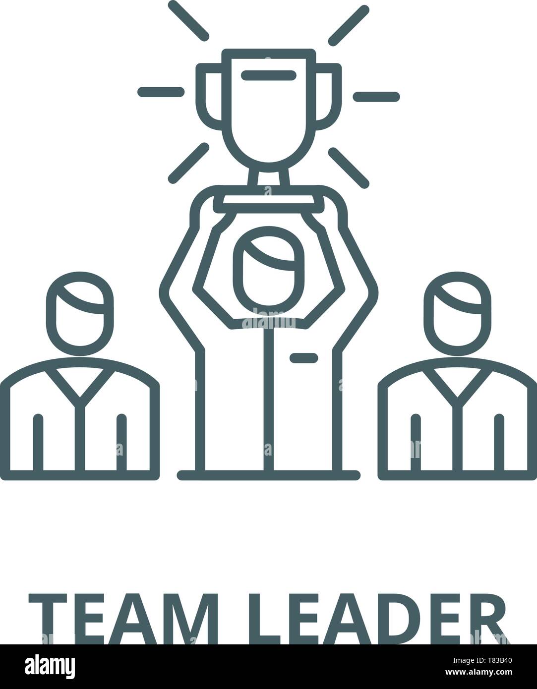 Team leader vector line icon, linear concept, outline sign, symbol ...