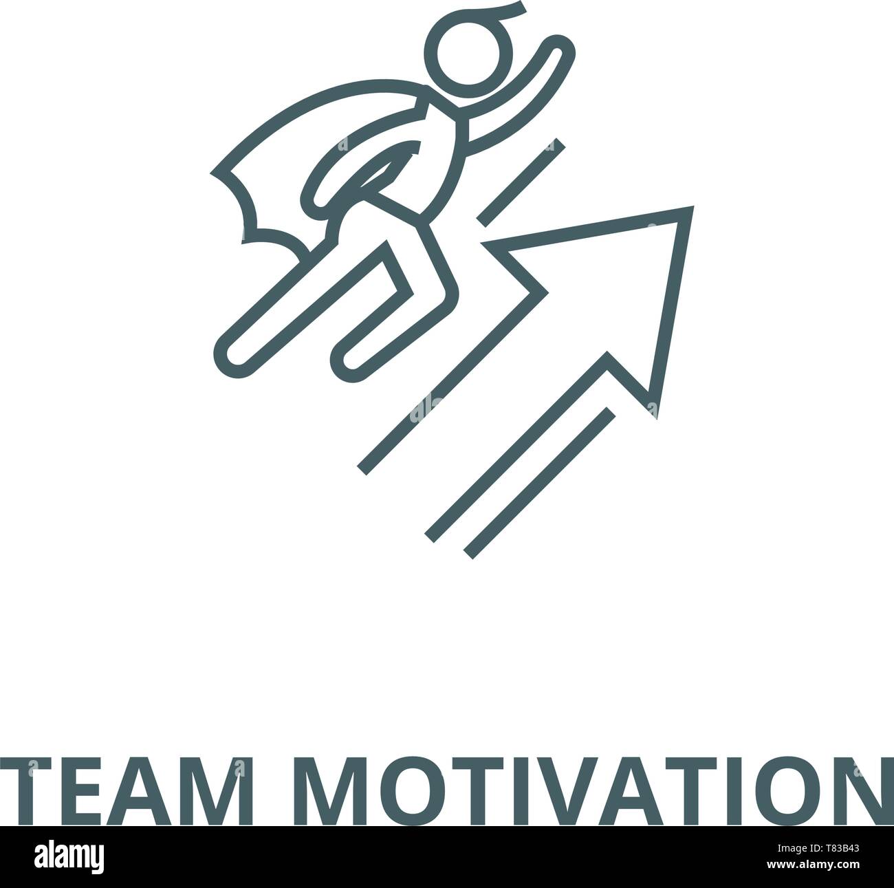 Team motivation vector line icon, linear concept, outline sign, symbol ...
