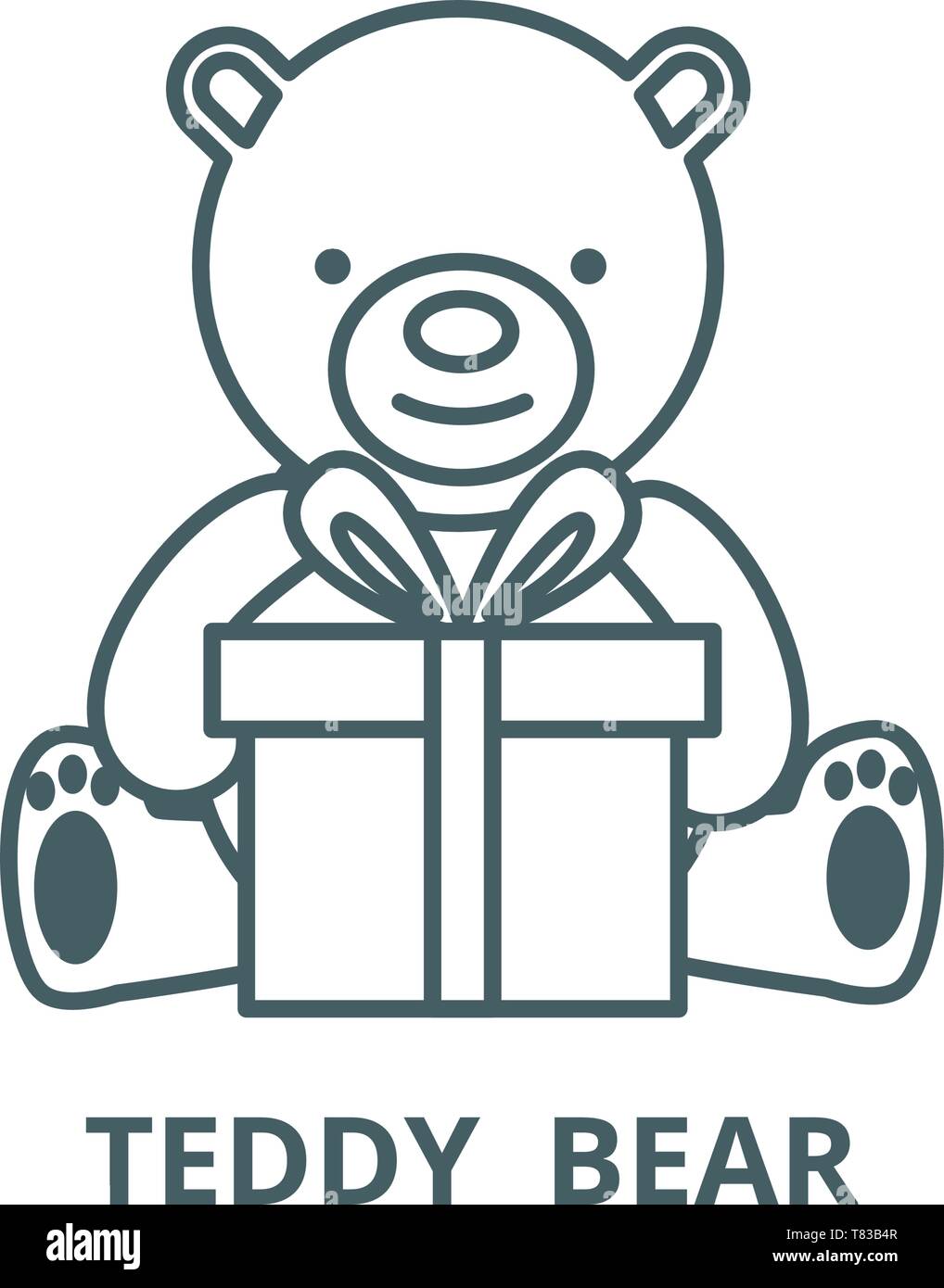 Teddy Bear Coloring Pages Holding A Present