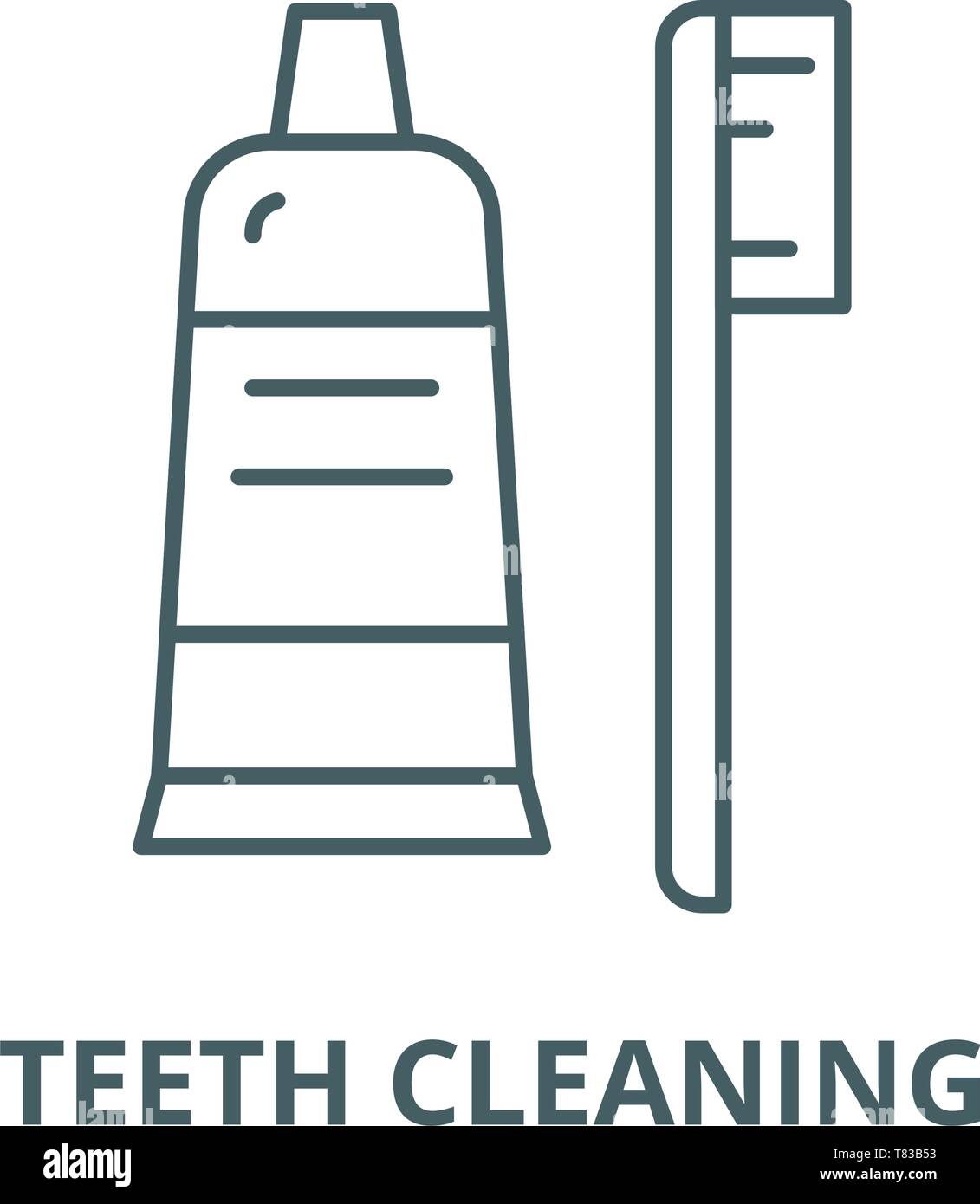 Teeth cleaning vector line icon, linear concept, outline sign, symbol ...