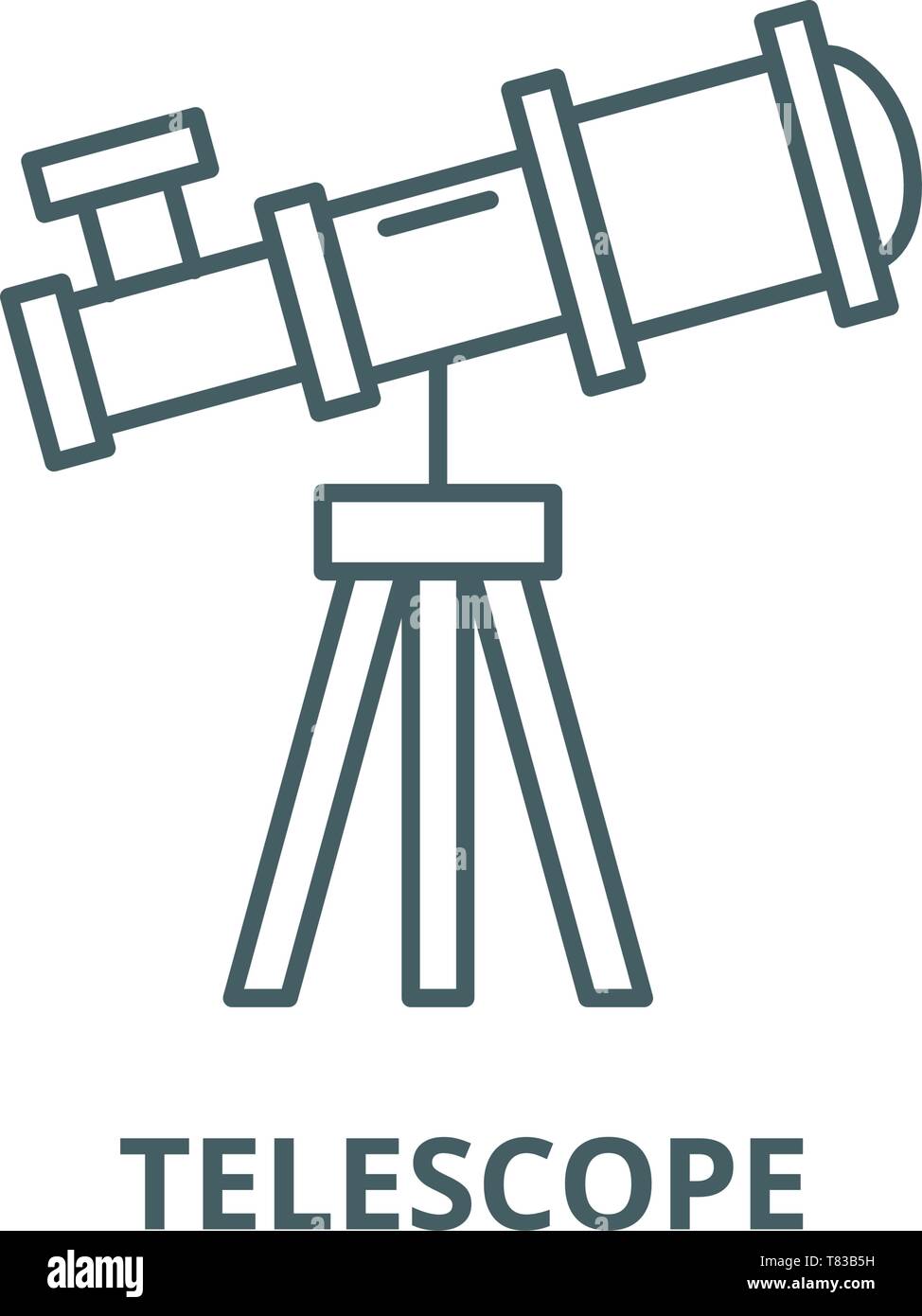 Telescope vector line icon, linear concept, outline sign, symbol Stock ...