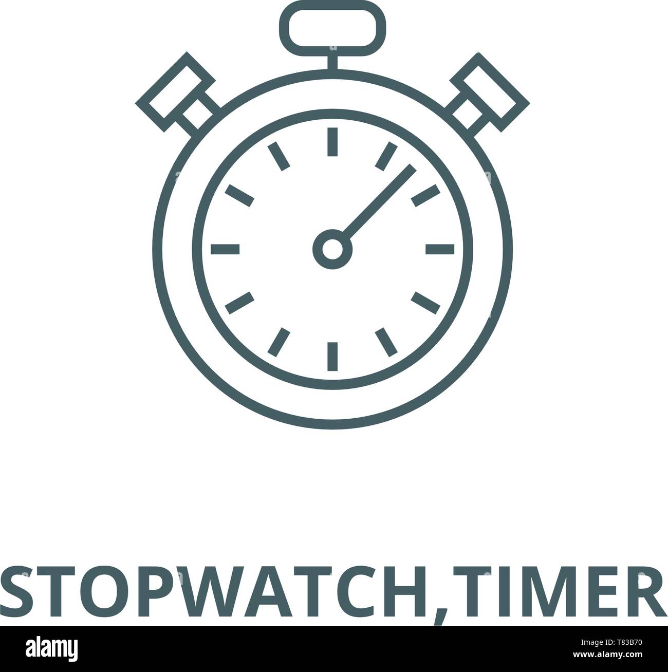 Stopwatch,timer vector line icon, linear concept, outline sign, symbol ...