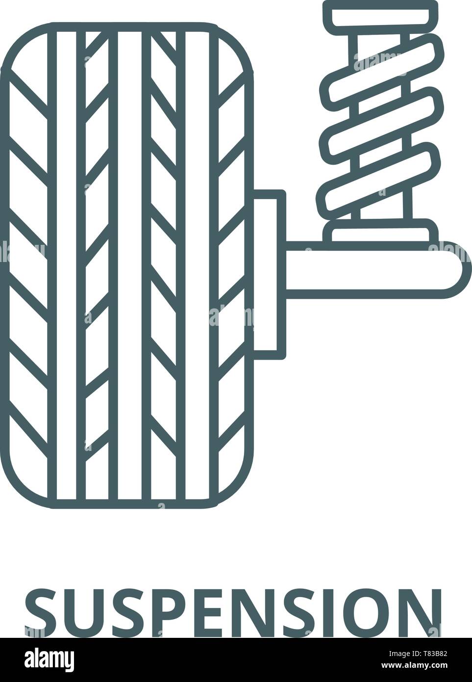 Suspension, car, auto vector line icon, linear concept, outline sign ...