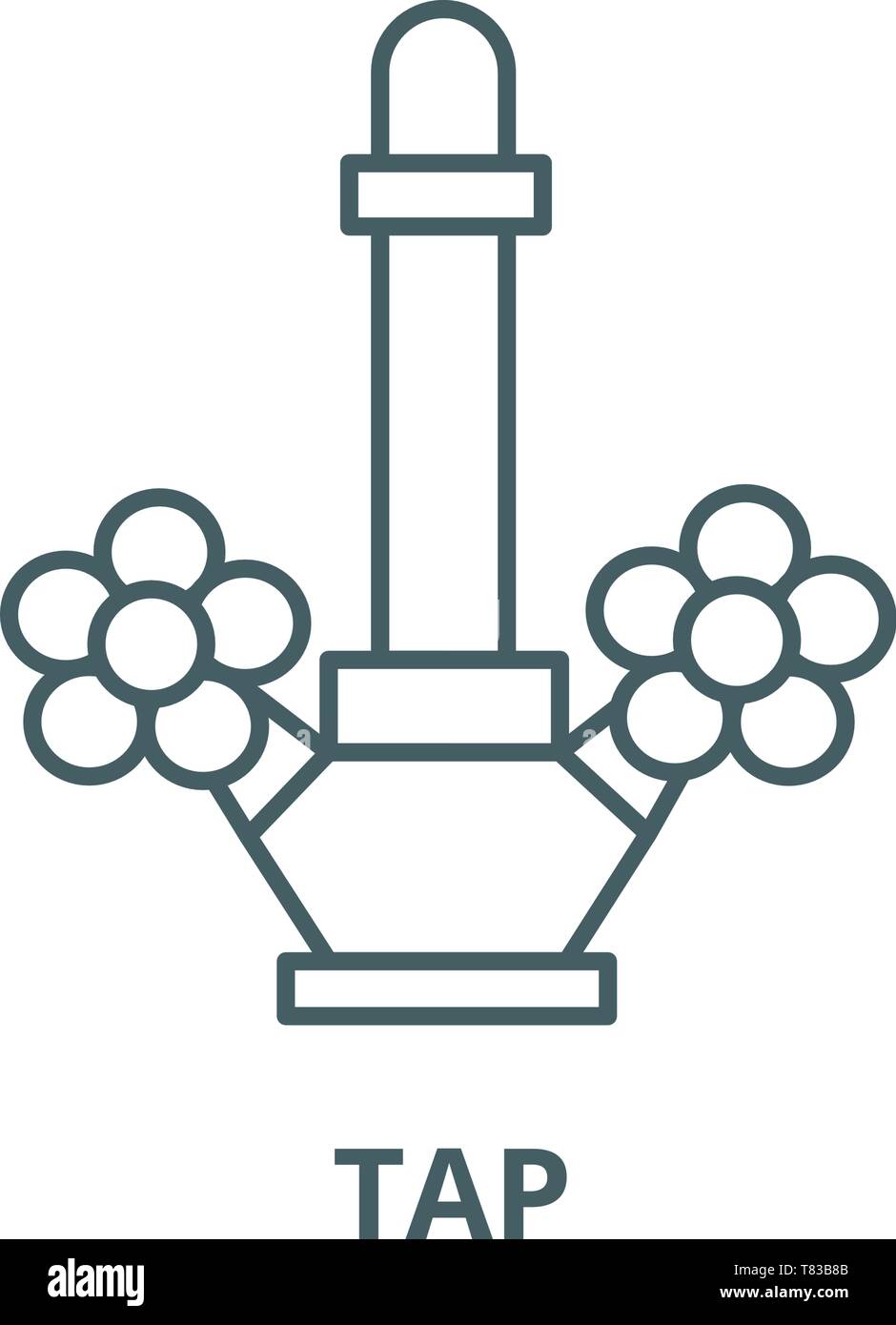 Tap, water system illustration vector line icon, linear concept ...