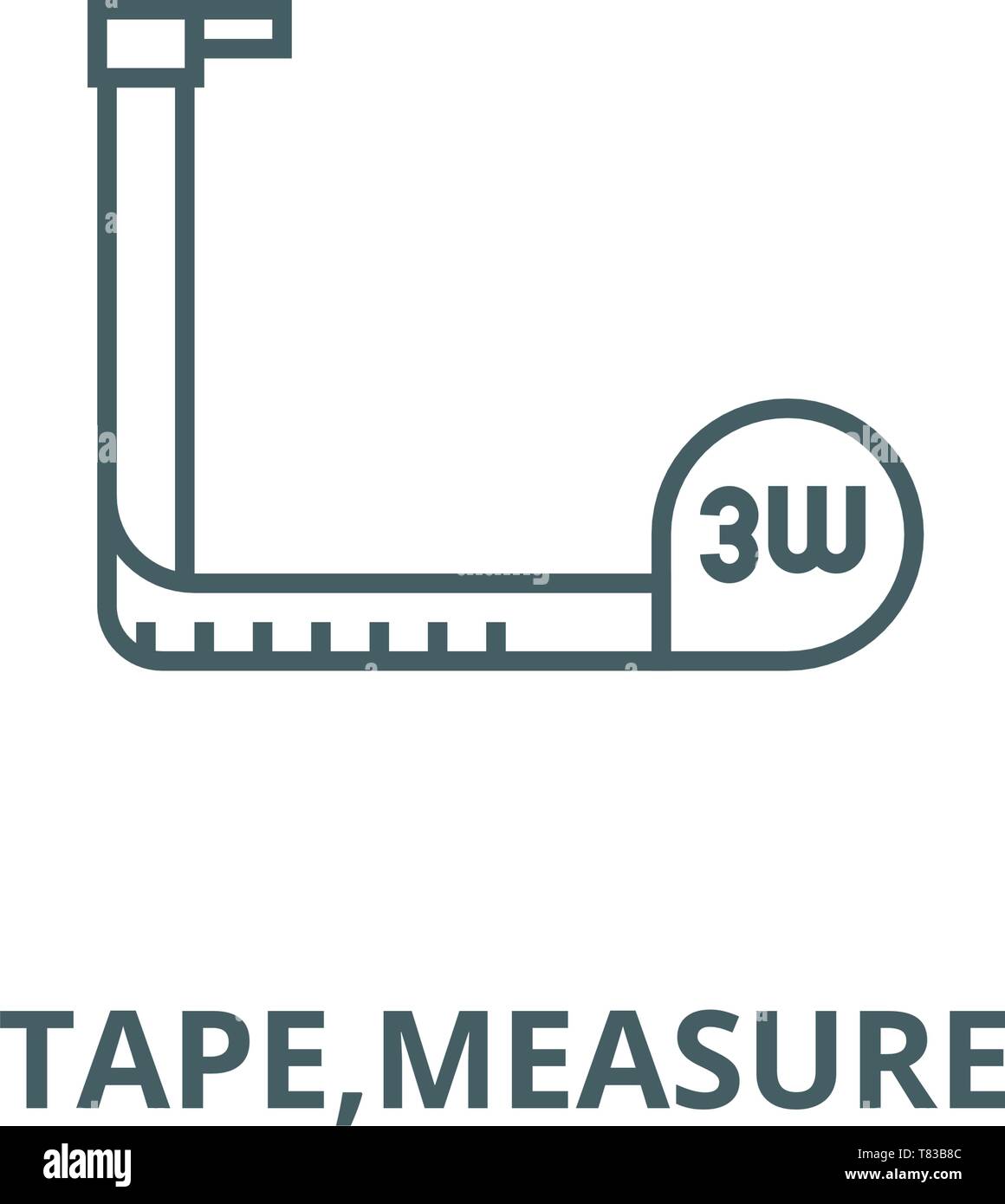 Tape,measure vector line icon, linear concept, outline sign, symbol ...