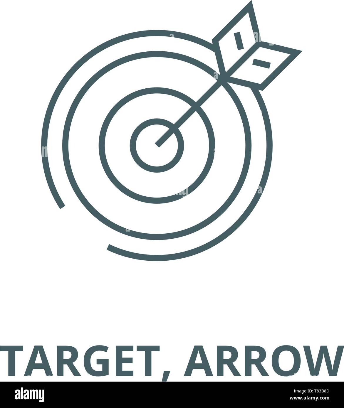 Target, arrow vector line icon, linear concept, outline sign, symbol ...