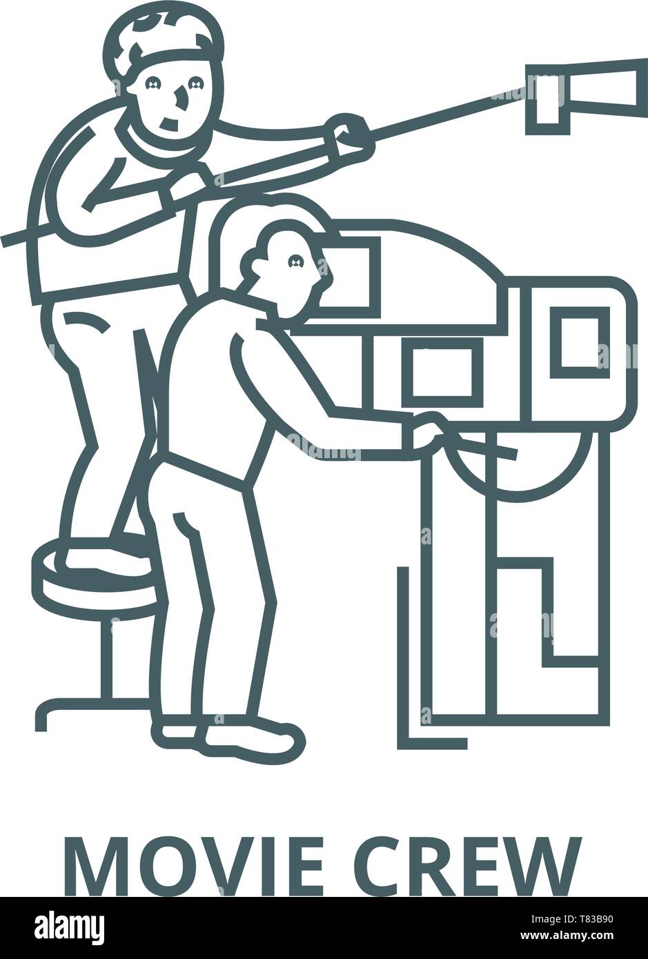 Television,tv broadcast,film crew,video vector line icon, linear ...