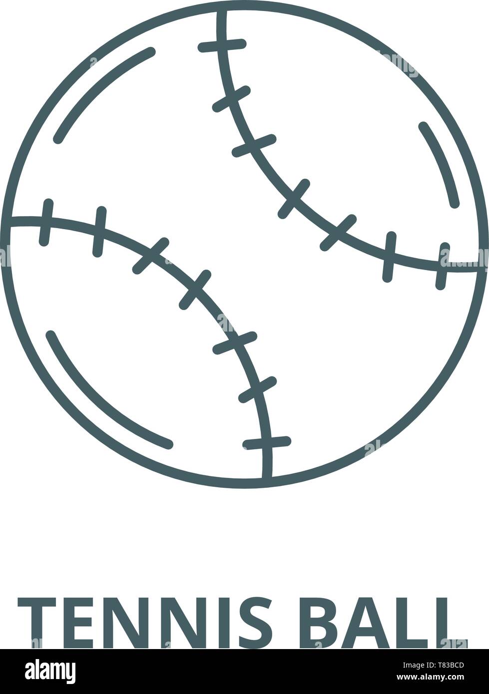 Tennis ball vector line icon, linear concept, outline sign, symbol ...
