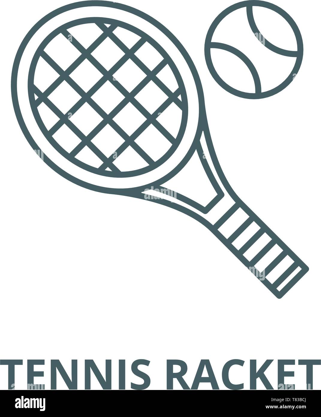 Tennis racket vector line icon, linear concept, outline sign, symbol ...