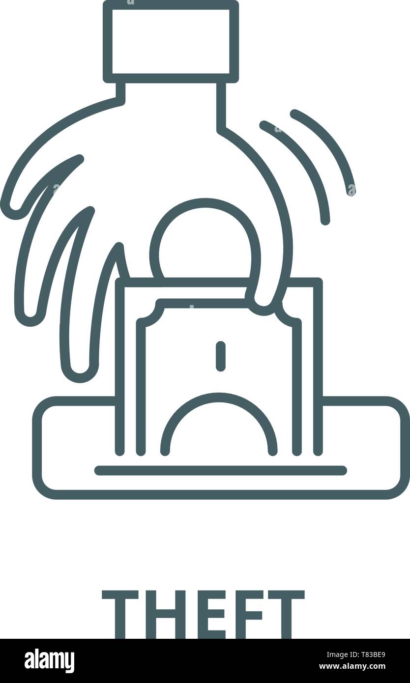 Theft vector line icon, linear concept, outline sign, symbol Stock ...