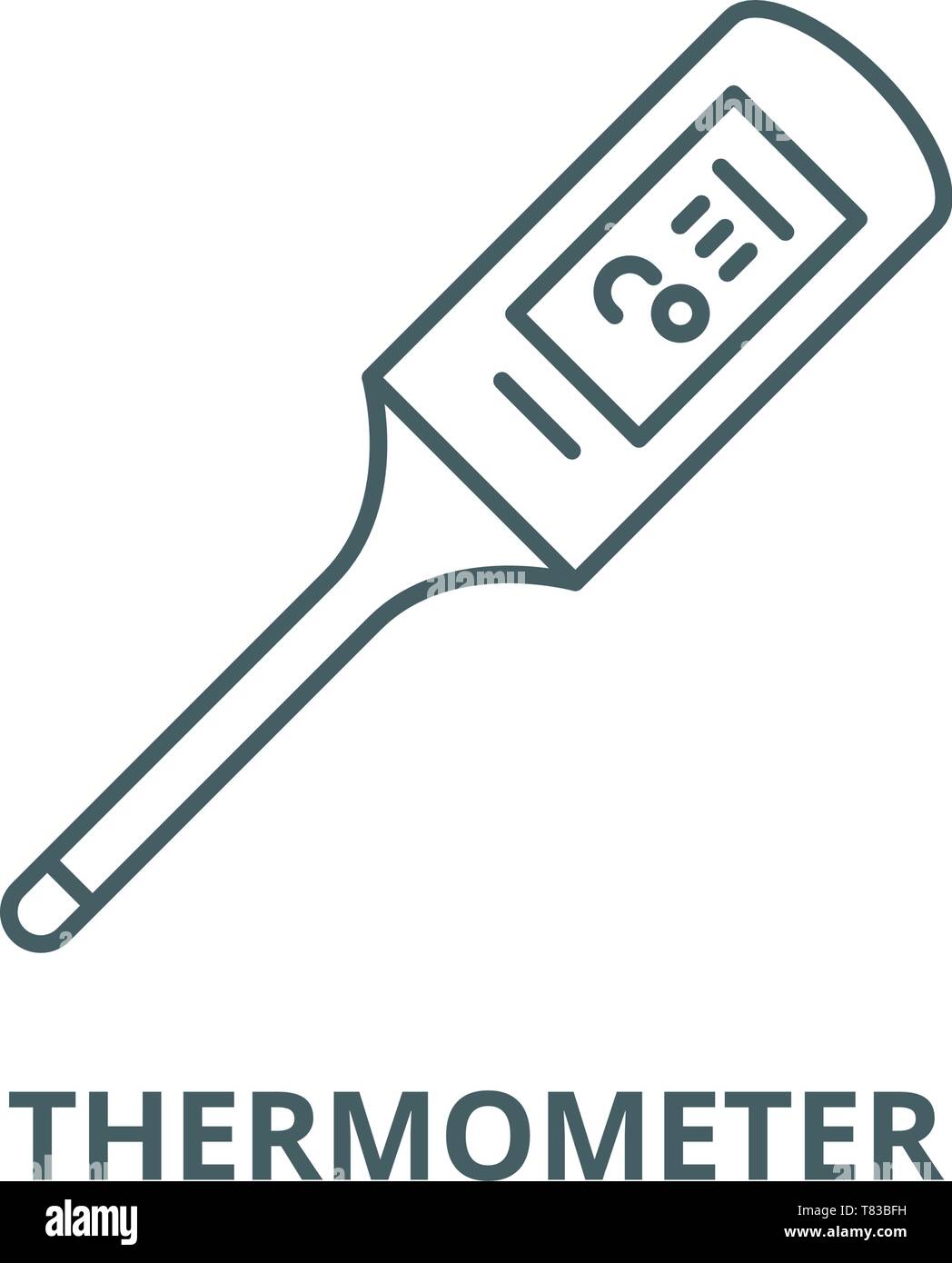 Thermometer vector line icon, linear concept, outline sign, symbol ...